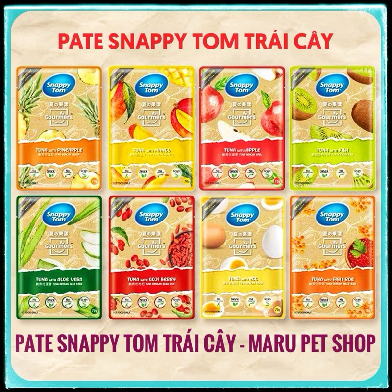 Pate snappy tom TRÁI CÂY gói 70g pate cho mèo bổ sung chất xơ dinh ...