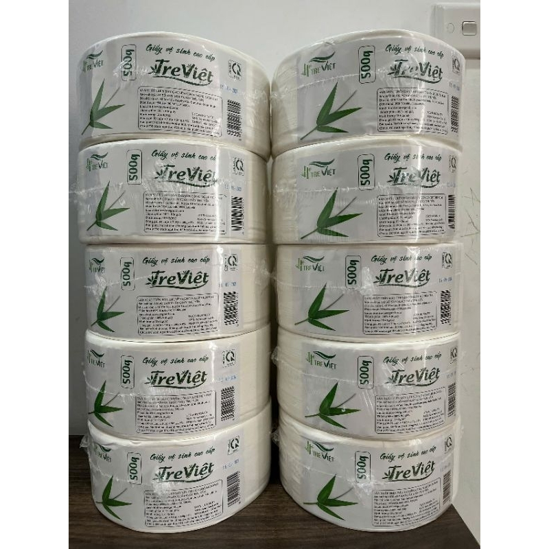 Giấy vệ sinh Cuộn lớn Tre Việt 800G, 700G, 600G, 500G | Shopee Việt Nam