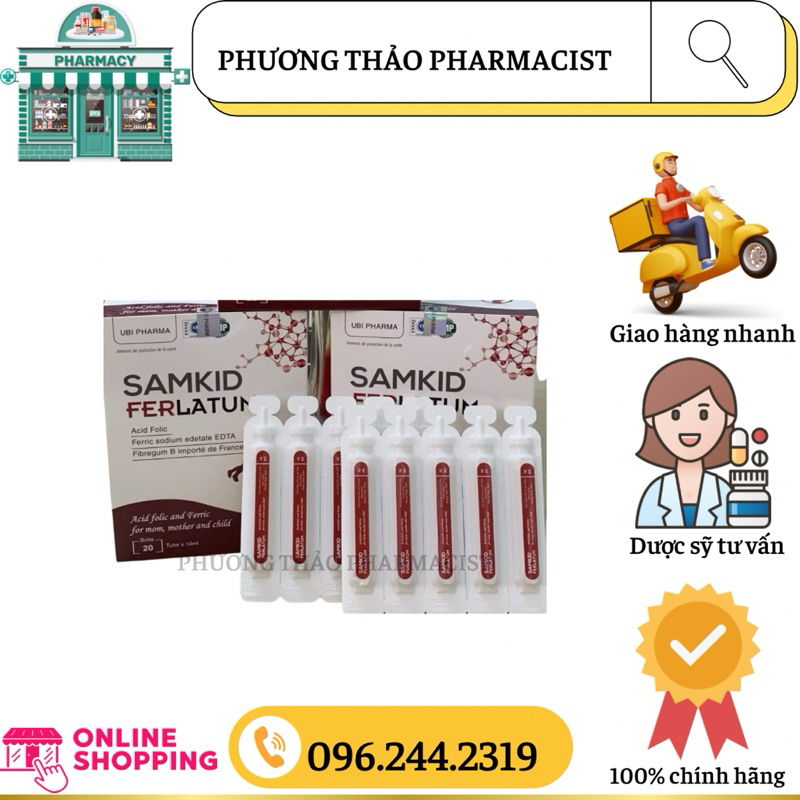 SẮT ỐNG SAMKID FERLATUM BỔ SUNG SẮT VÀ ACID FOLIC CHO TRẺ EM, PHỤ NỮ CÓ ...