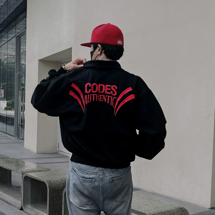 Áo bomber boxy jacket localbrand CODE VN-áo bomber cổ trụ 2 lớp vải ...