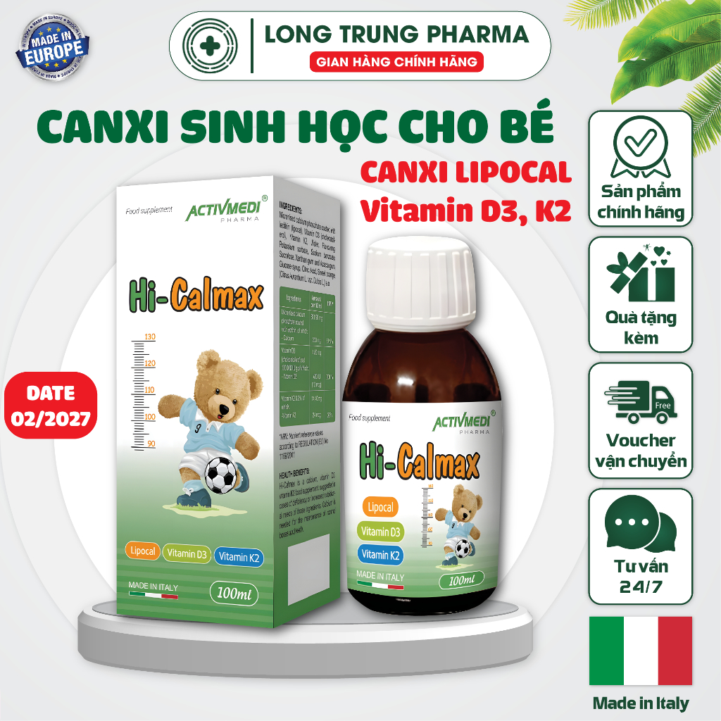 Canxi Sinh Học Cho Bé HI CALMAX [+ QUÀ XỊN] Bổ Sung Canxi Lipocal ...