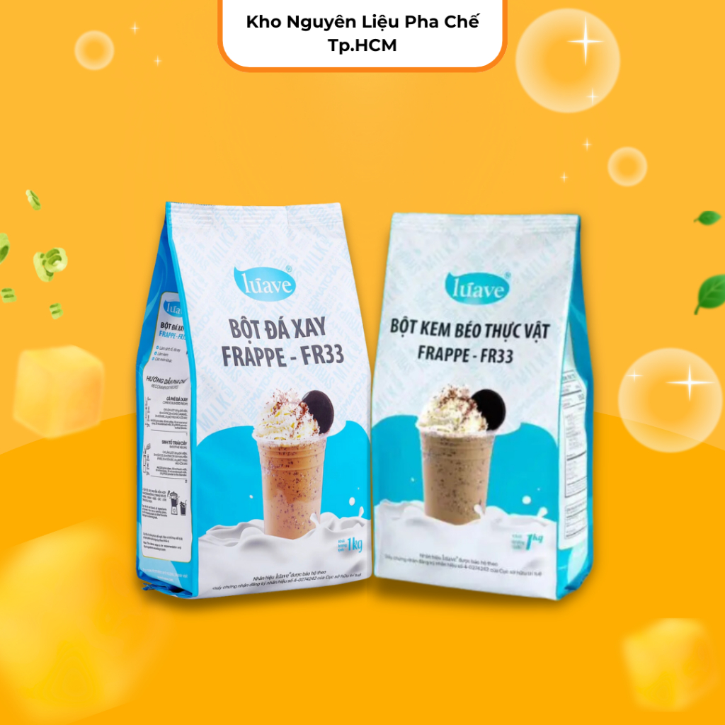 Bột Đá Xay Frappe FR33 LÚAVE 1kg (Bột Frappe, Bột mix chống tách lớp ...