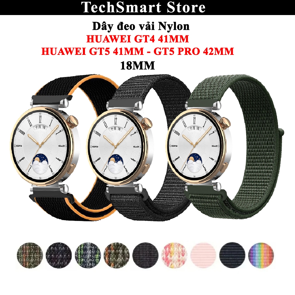 Dây đeo vải Nylon Huawei Watch GT4 41mm,GT5 41mm, GT5 Pro 42mm (18mm ...