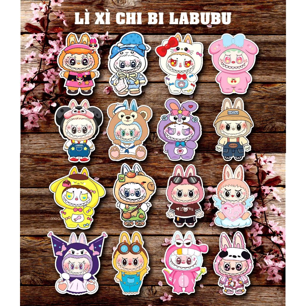 Set 100 & Set 500 Bao Lì Xì Chibi Labubu Tết Hottrend Ất Tị 2025 (Đủ 16 ...