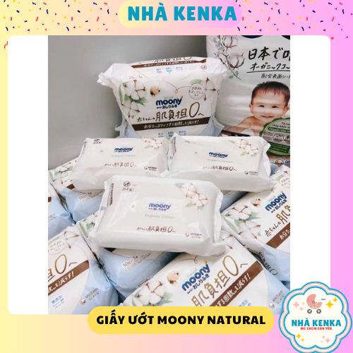Khăn ướt/Giấy ướt Moony Natural 50 miếng x 3 gói ( 3 gói là 150 miếng) | Shopee Việt Nam