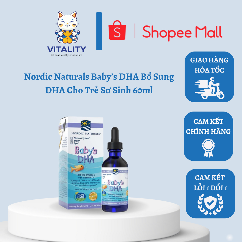 Siro Baby’s DHA Omega-3 With Vitamin D3 Nordic Naturals 60ml bổ Sung ...