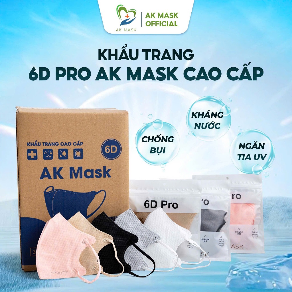 Thùng 200 Chiếc Khẩu Trang AK MASK 6D Pro Mask Cao Cấp - Khẩu Trang ...