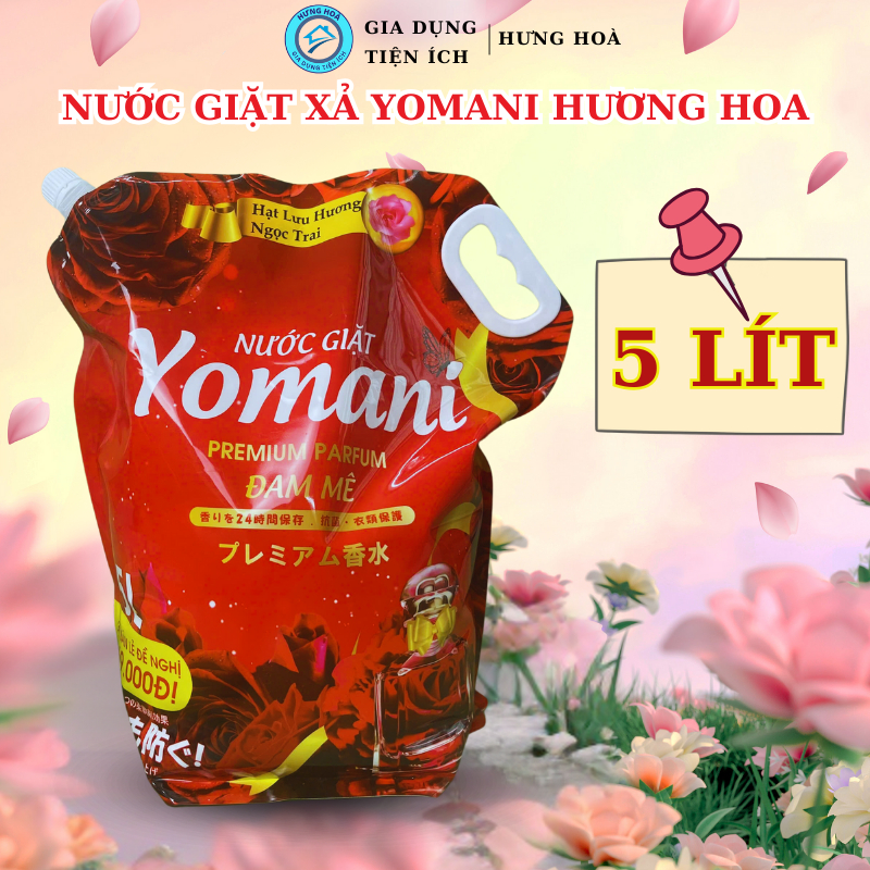 [RẺ NHẤT SHOPEE] Nước giặt xả YOMANI túi 5kg2, nước giặt lưu hương lâu, đậm đặc, sạch sâu vượt ...