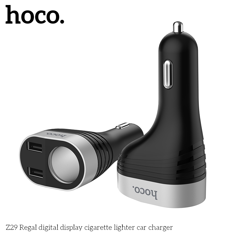 Tẩu Sạc Xe Hơi Hoco Z29 1 Cổng Tẩu Sạc, 2 Cổng Sạc USB có màn hĩnh kỹ thuật số hiển thị | Shopee ...