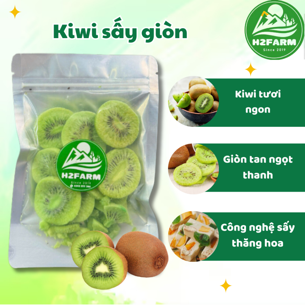 Kiwi Sấy Giòn - H2farm - Snack Food - Ăn Vặt - Giòn Tan - Snack Food ...
