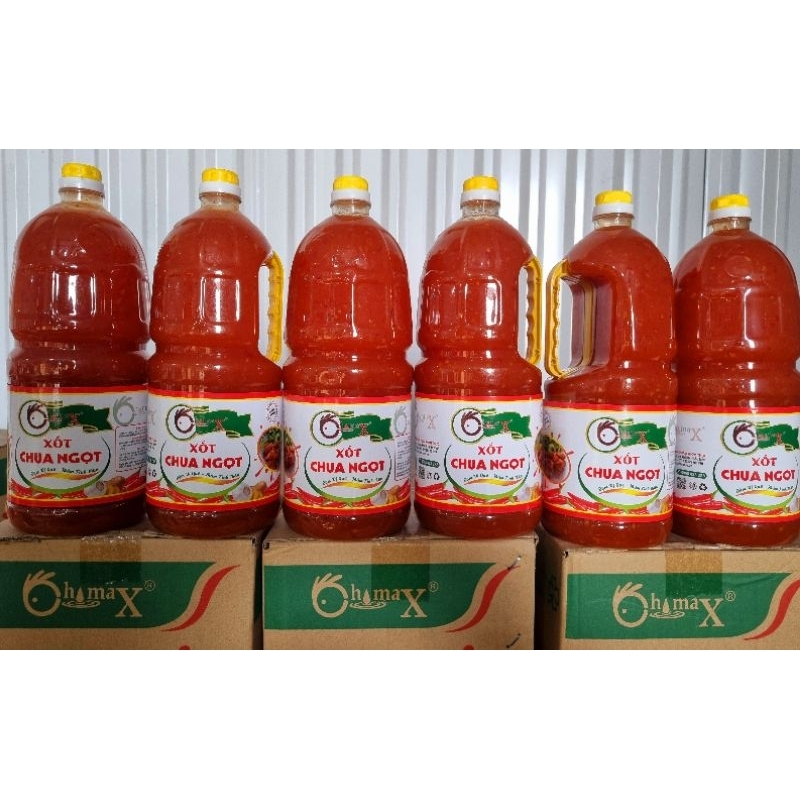 Thùng 6 chai xốt chua ngọt 2Lit chimax. Tương chua ngọt 2 Lit chấm đồ ...