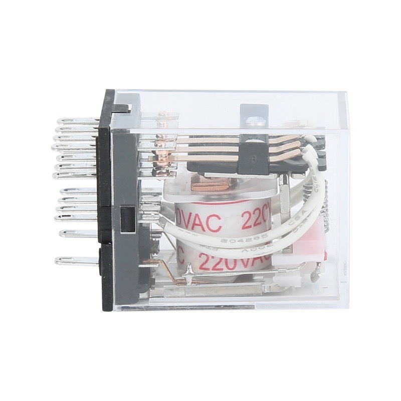 Rơ le trung gian kiếng MY4N-J 14 chân dẹp nhỏ có đèn điện áp 12VDC, 24VDC, 220VAC dùng chân đế ...