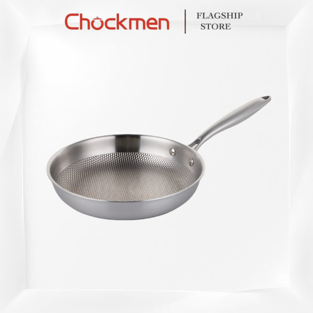 [RẺ VÔ ĐỊCH]Chảo Tổ Ong KINSGEM by Chockmen Size 22-24-28Cm Inox Cao Cấp Đáy Liền Chảo Chiên RáN ...