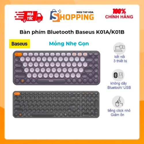 Bàn Phím Bluetooth Baseus K01A/K01B Fullsize Tri-Mode Gõ Êm Không Ồn ...