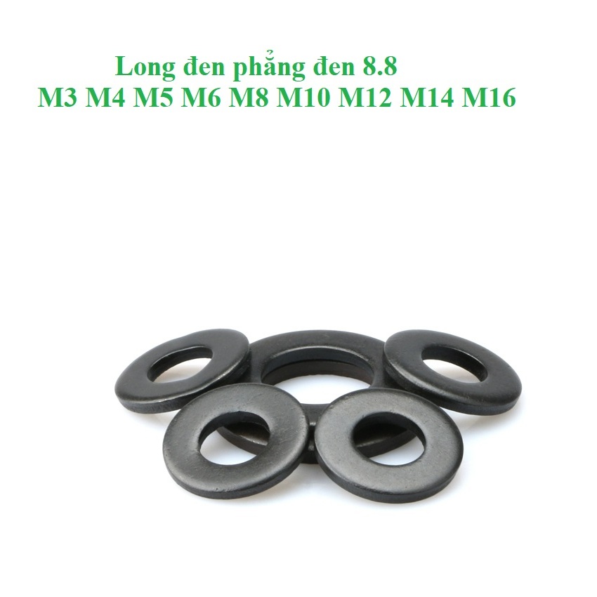 10 cái M3-M16 long đen phẳng thép mạ đen cấp bền 8.8 M3-M16 | Shopee ...