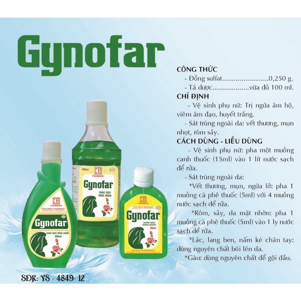 Dung Dịch Vệ Sinh Phụ Nữ Gynofar Pharmedic [CAM KẾT CHÍNH HÃNG ...