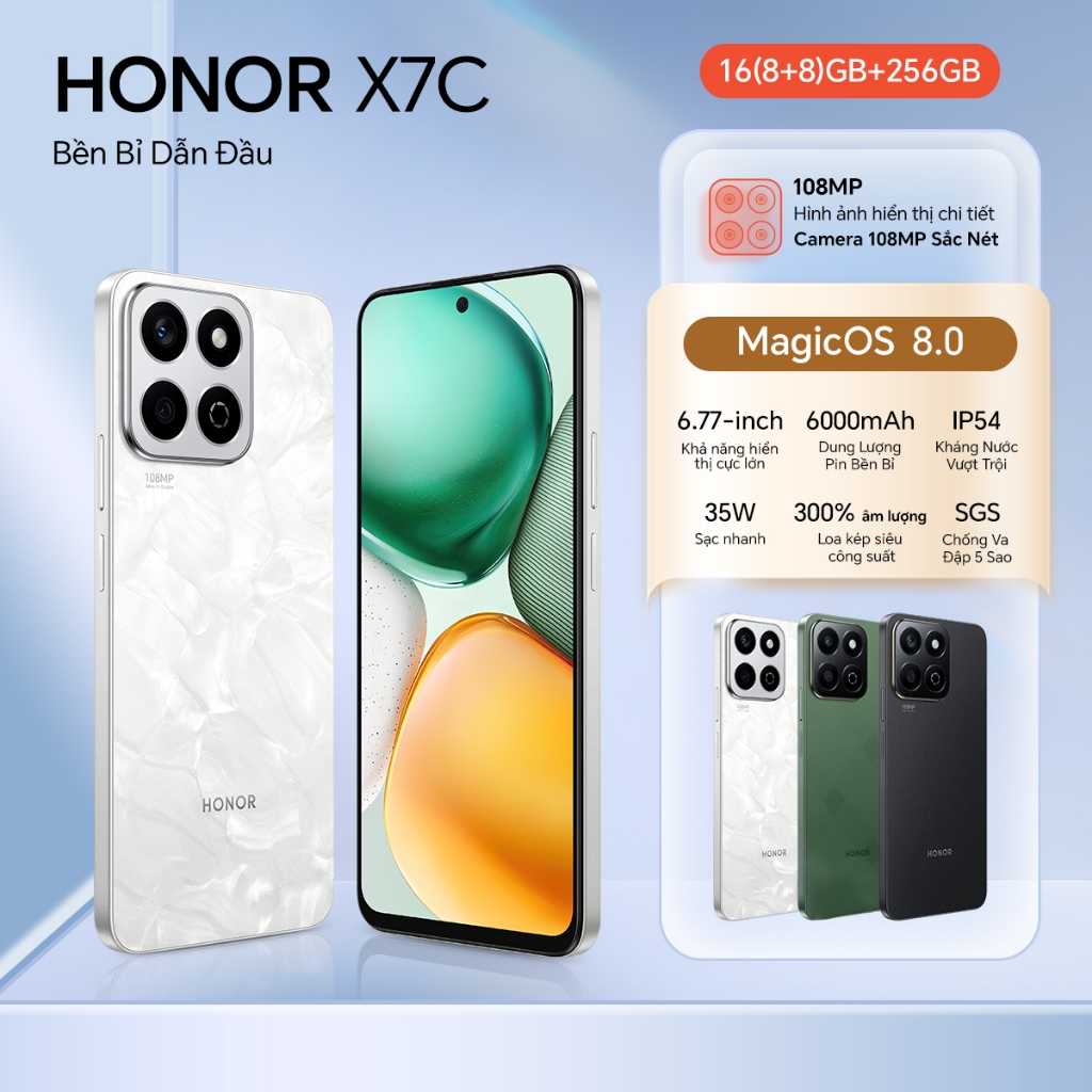 ≮ Sản phẩm mới ≯ Điện thoại HONOR X7c 16(8+8)GB + 256GB | Pin 6000mAh ...