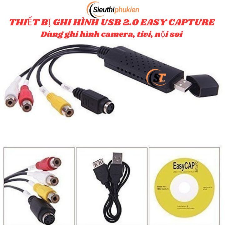 Card ghi hình USB Easycap cho camera, tivi, máy nội soi - bảo hành 12 tháng, Easy Capture USB ...