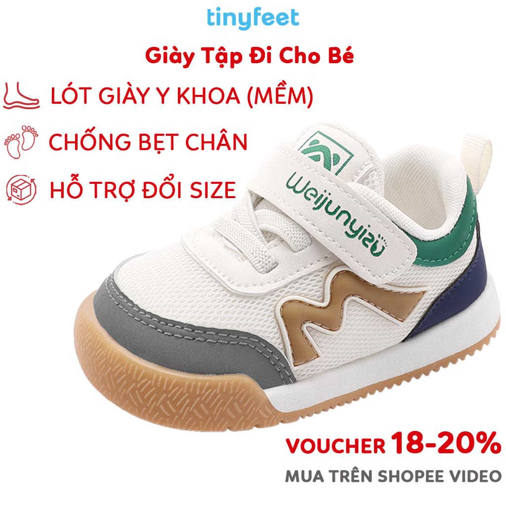 Giày Tập Đi Cho Bé Chống Bẹt Chân Chống Trơn Trượt Mẫu Thu Đông 2024 TINYFEET WJ23 Giày Cho Bé ...