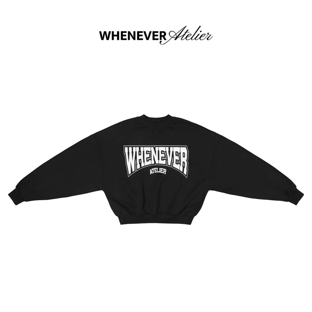 Whenever - Áo Sweater Whenever Atelier Logo Boxy Vải Nỉ 100% Cotton ...