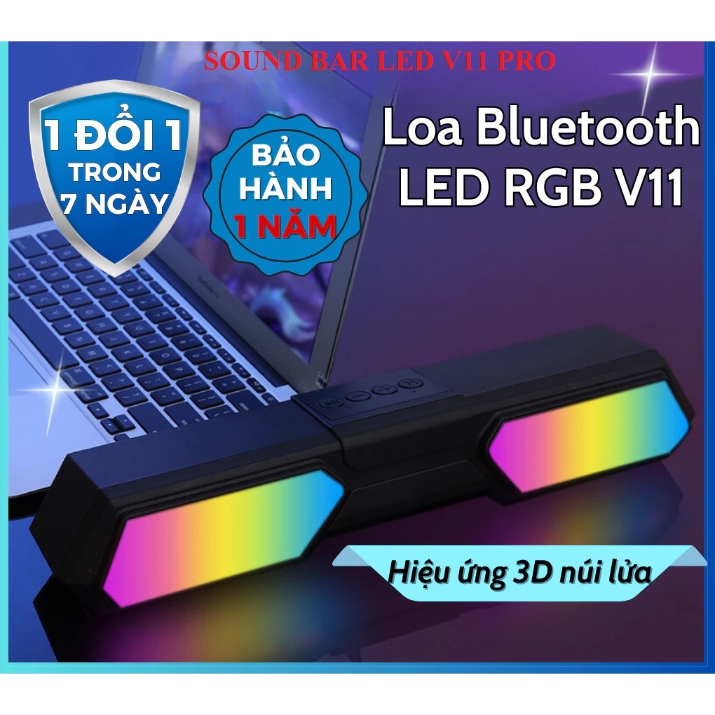 Loa Gaming, Loa Bluetooth V11 Pro Có Đèn LED RGB Nháy Theo Nhạc, Loa ...
