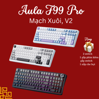 Bàn phím cơ không dây Aula F99 Pro, Silent, RGB, Gasket custom 5 lớp, 3 Modes, Hotswap 5 pin, 99 ...