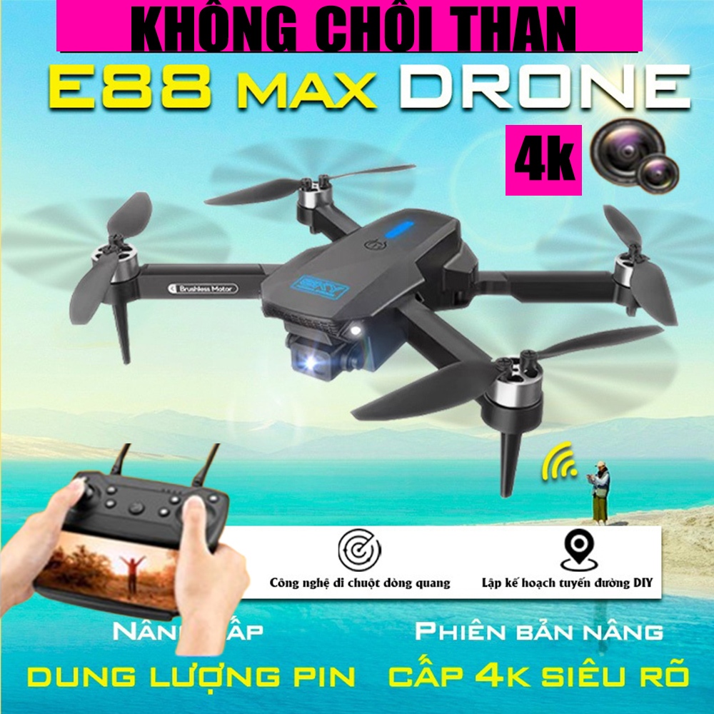 Flycam E88 MAX Tránh chướng ngại vật camera kép góc rộng độ phân giải ...