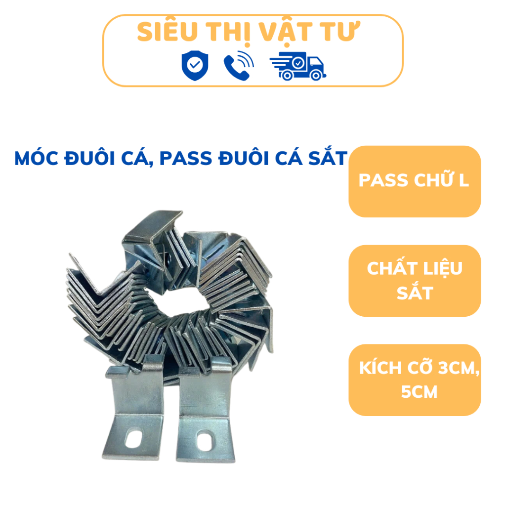 Móc đuôi Cá Pass Chữ L Pát đuôi Cá Ke Móc đá Chất Liệu Sắt Chuyên Dùng Cho Thi Công
