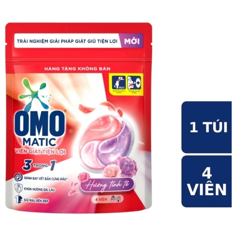 Viên giặt tiện lợi OMO 3 trong 1 - 1 túi 4 viên (Hàng km) | Shopee Việt Nam