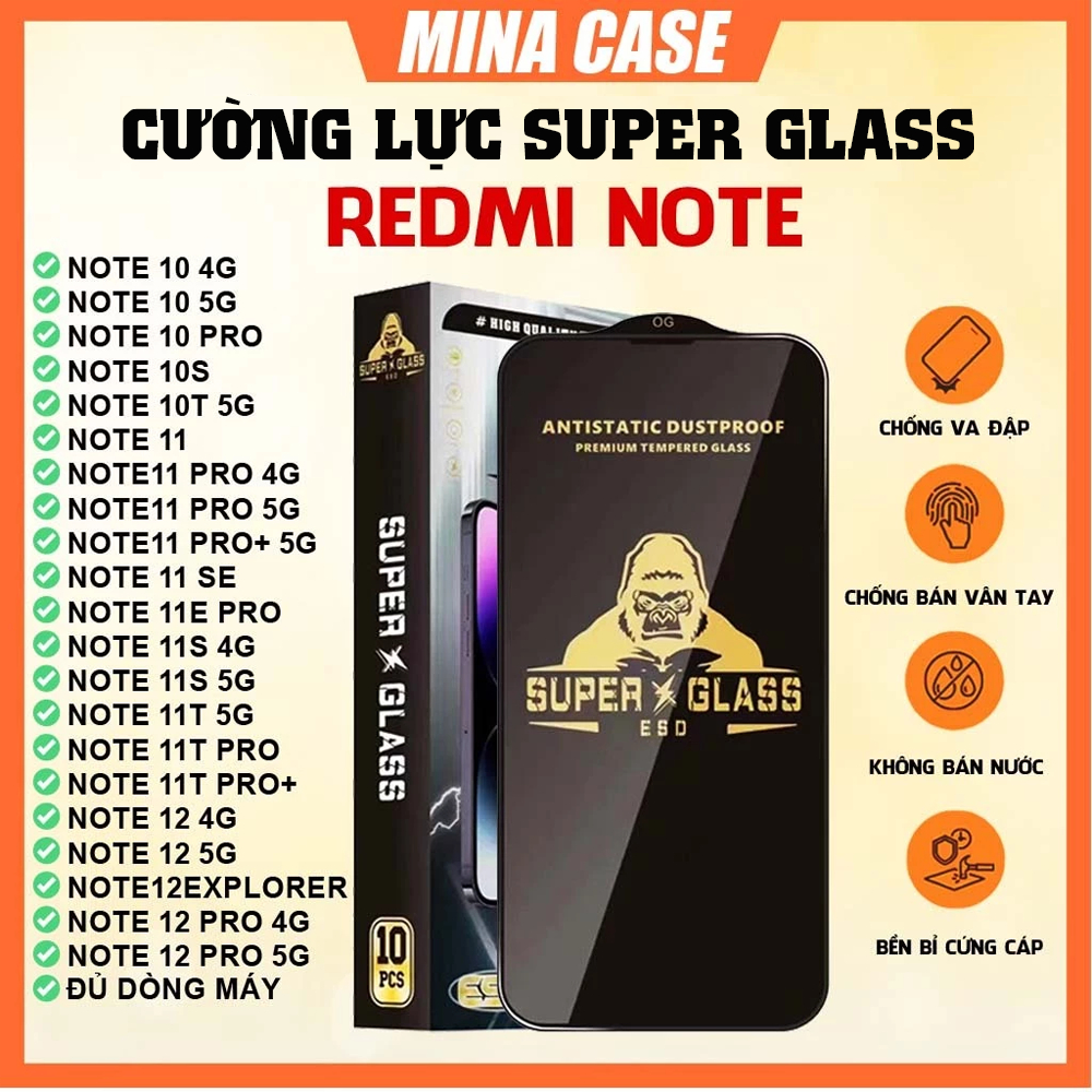 Cường lực SUPER KK Xiaomi Redmi Note 7 7s 8 8 9 9S 10 10S 10T 11 11s ...