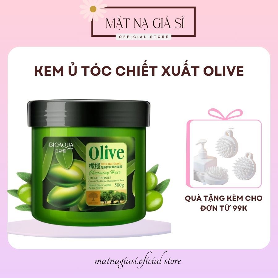 [Hủ 500gr]Kem Hấp - Ủ - Phục Hồi Tóc Hư Tổn Tinh Dầu Olive Bioaqua ...