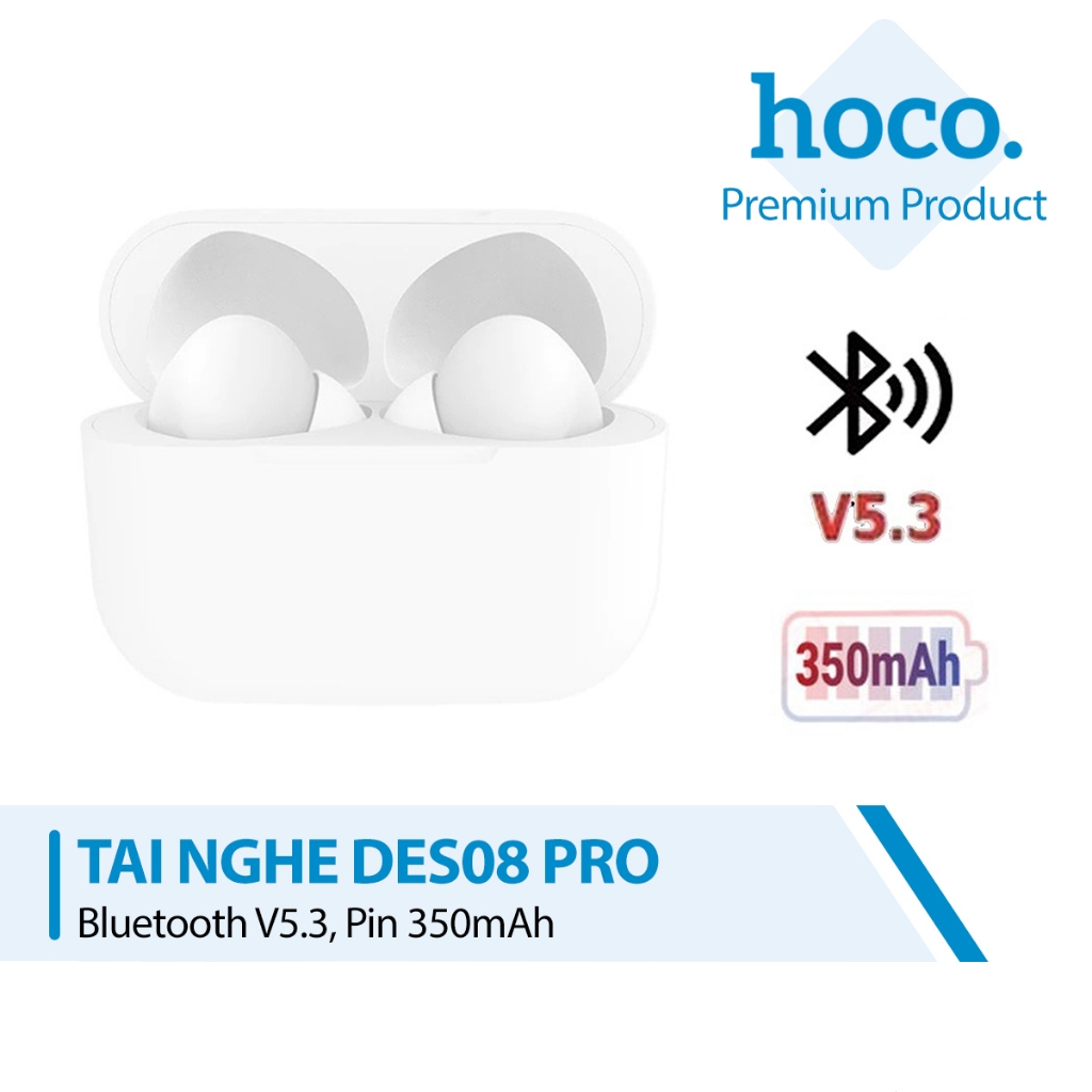 Tai nghe Bluetooth V5.3 Hoco DES08 Pro hỗ trợ định vị, đổi tên, chạm ...