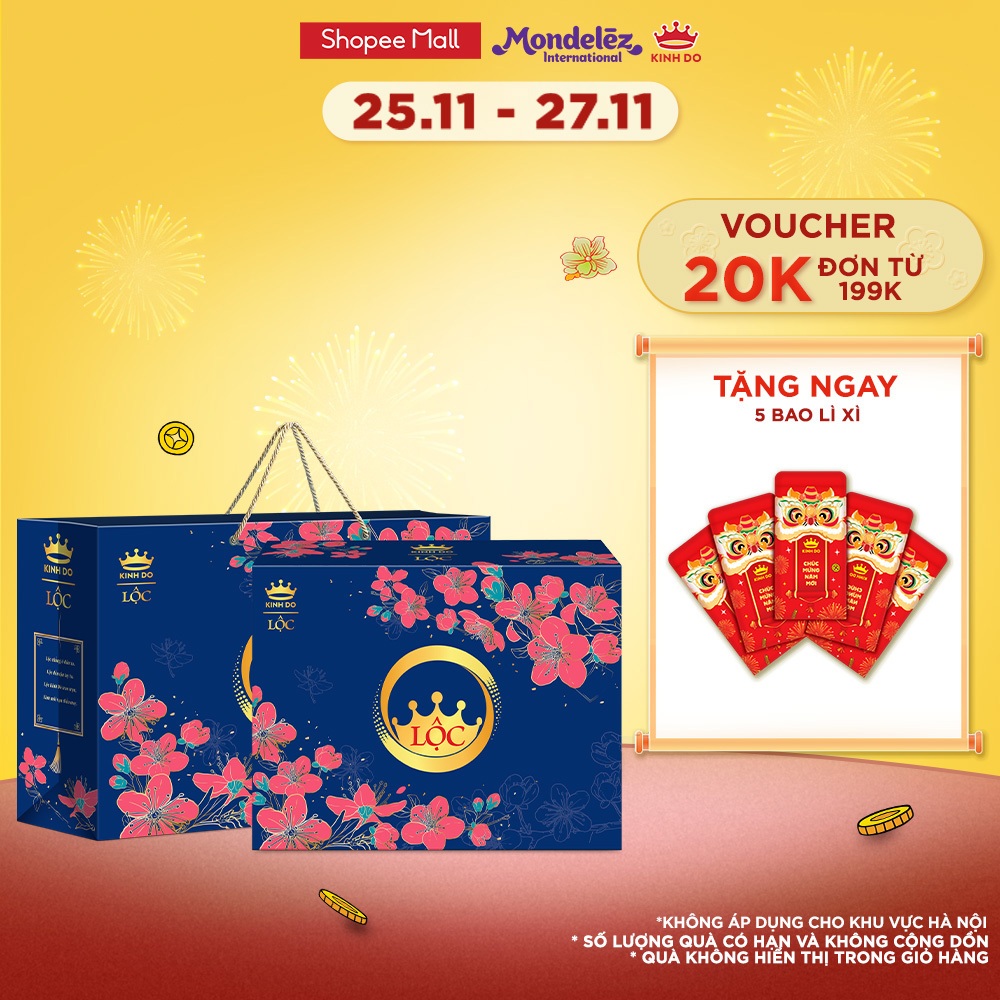 [LIVESTREAM] (ĐỘC QUYỀN ONLINE) Bộ Quà Bánh Tết Kinh Đô Lộc - Hộp Giấy 1,210G | Shopee Việt Nam