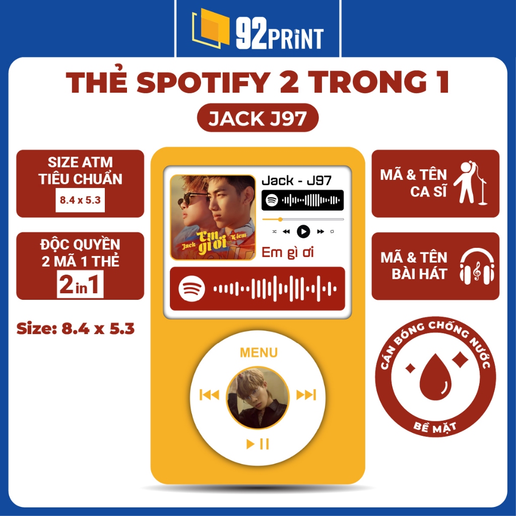 Postcard Spotify Jack-J97 Decor Có 1 Không 2, Chất Lương Cao Cứng Cáp, Làm Quà, Chuẩn Size Thẻ ...