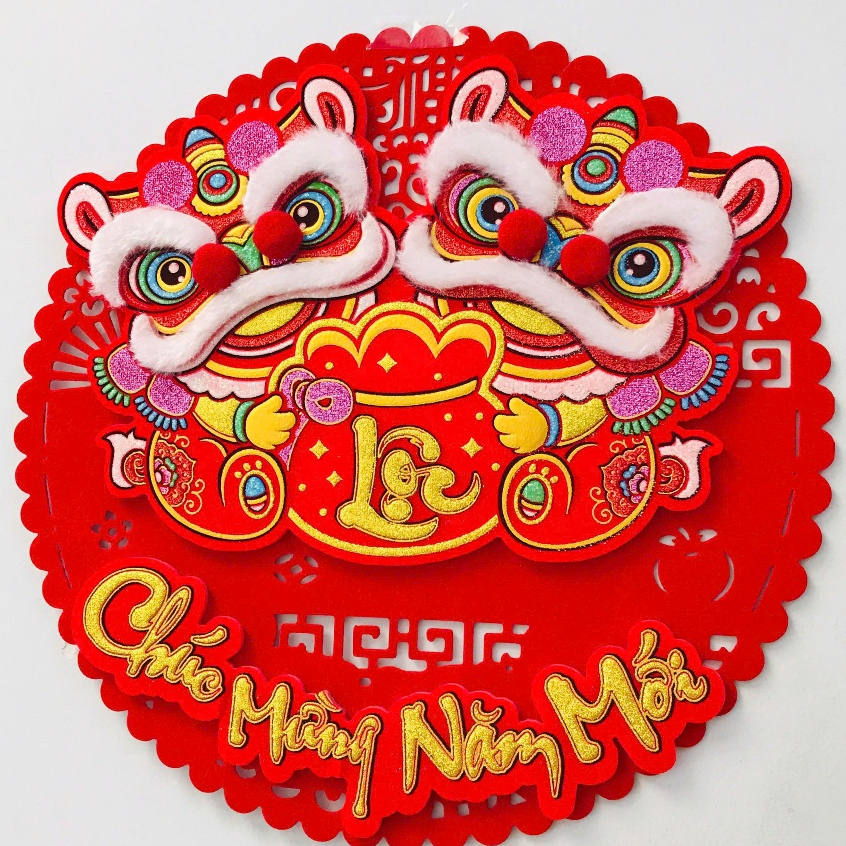 Dán cửa LÂN nhung đỏ ất tỵ, tết 2025 có sẵn keo kích thước 30*30cm ...