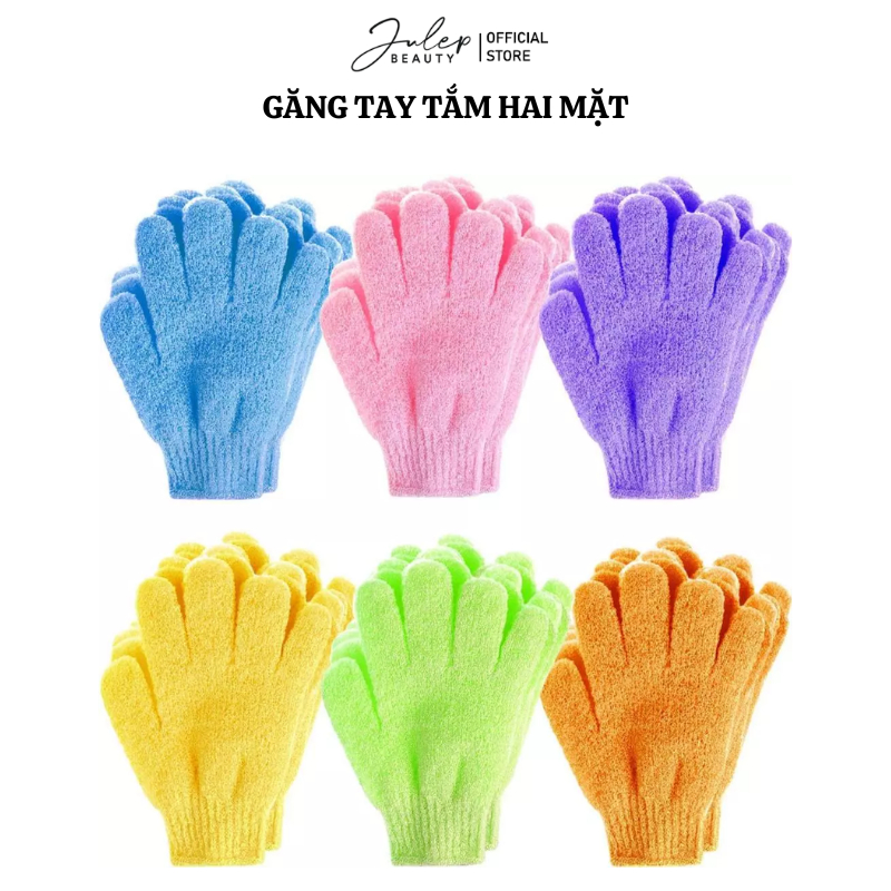 2 Găng tay tắm hai mặt, Găng tay loại bỏ da chết & vết chai, sần ...