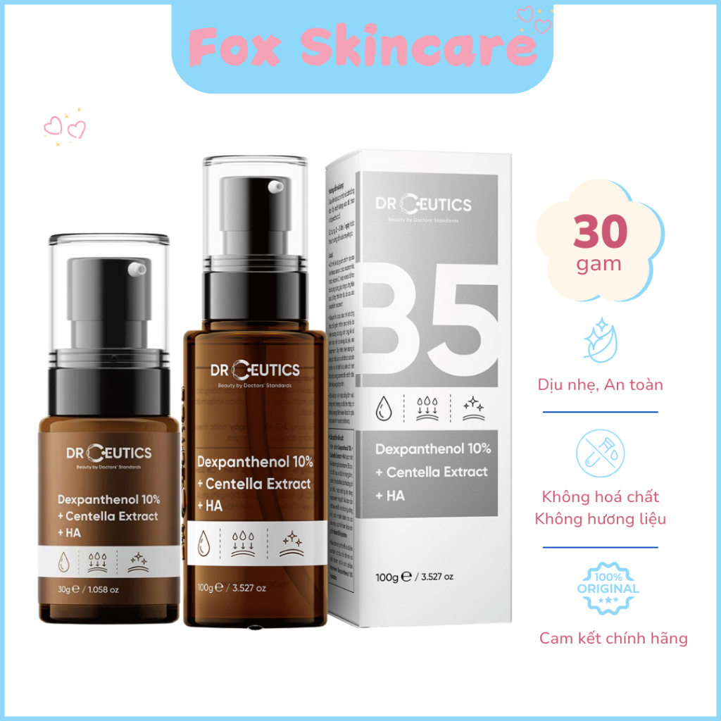 Serum DrCeutics B5 Cấp Ẩm Và Phục Hồi Da Dexpanthenol 10% + Centella Extract + HA | Shopee Việt Nam