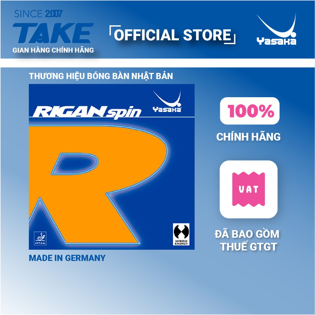 Mặt Vợt Bóng Bàn Yasaka RIGAN SPIN Chính hãng MADE IN GERMANY | Shopee Việt Nam