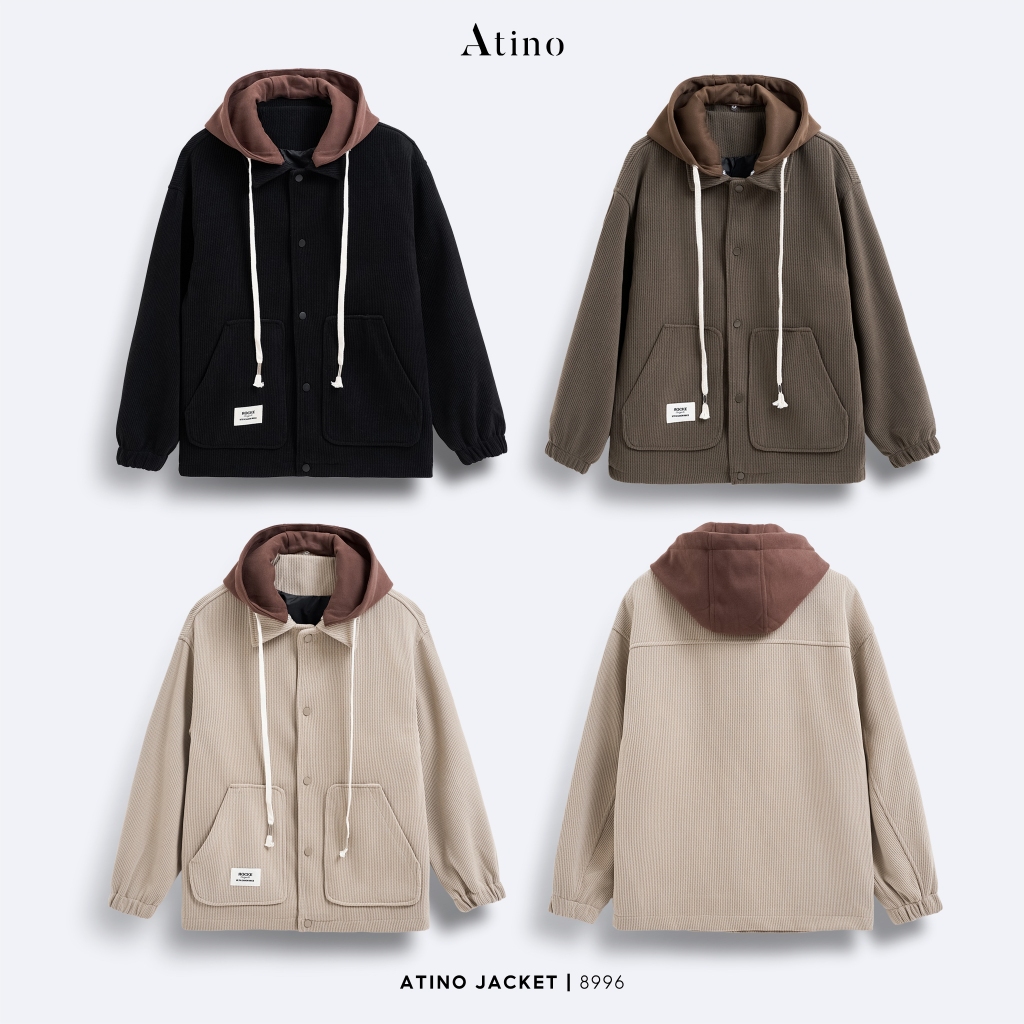 Áo Khoác Jacket Nam Nhung Tăm có Hood ATINO Hàn Quốc Phong Cách Trẻ ...