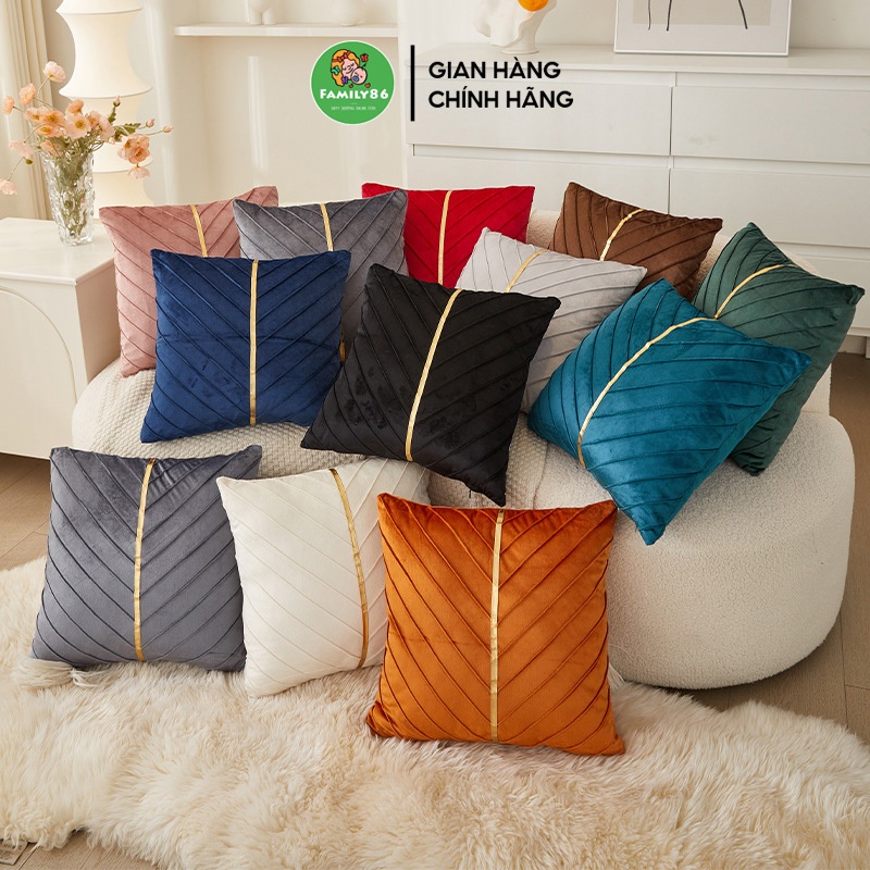 Vỏ Gối Sofa, Vỏ Gối Tựa Lưng Vuông Vải Nhung Cao Cấp, Bao Gối Trang Trí ...