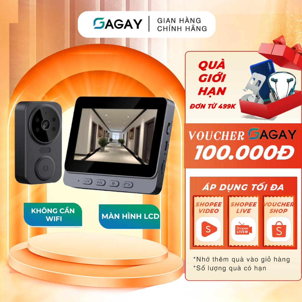 Chuông cửa không dây M12 đàm thoại 2 chiều dễ dàng xử dụng k cần kết nối apps GAGAY GD803 ...
