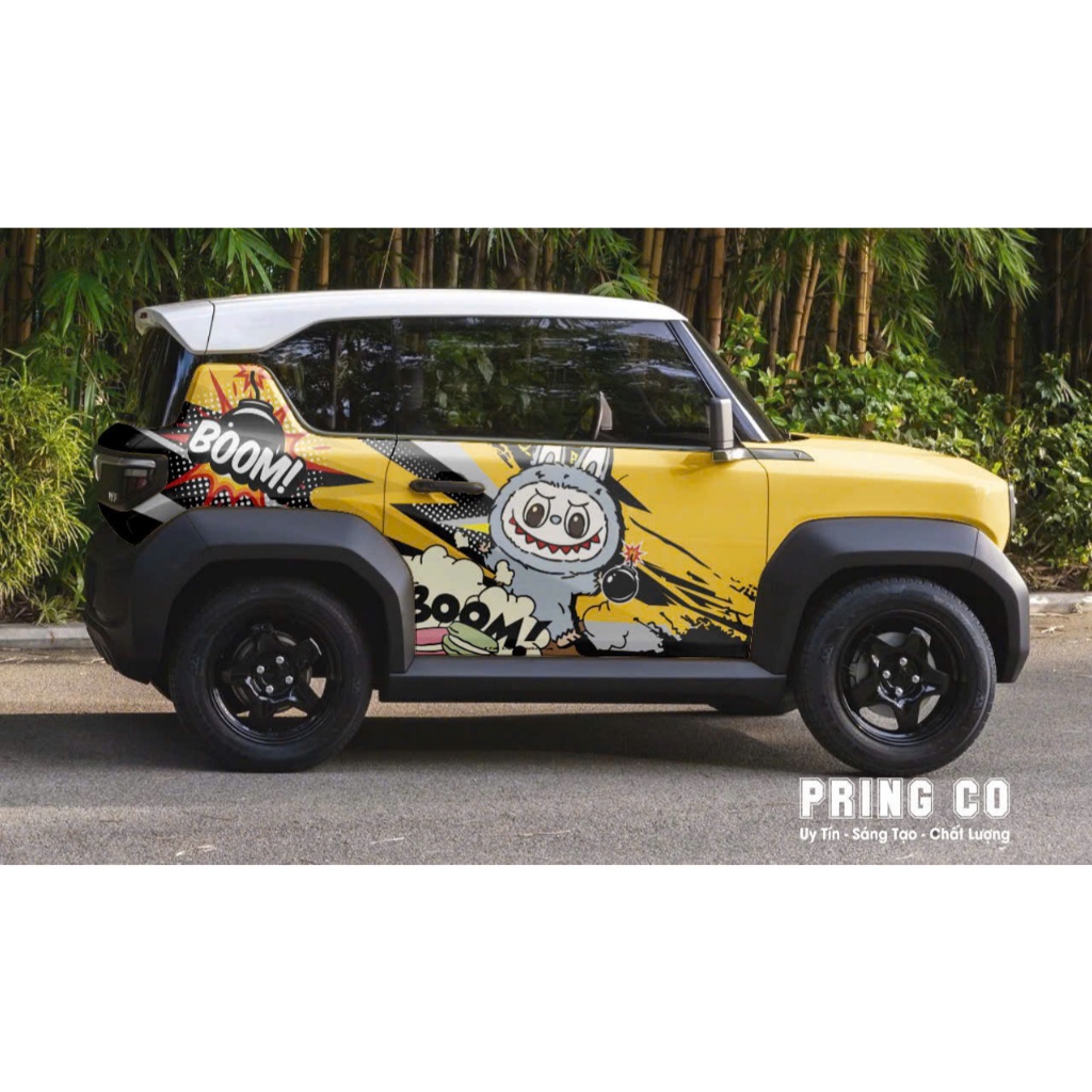 Tem dán xe ô tô VF3 Labubu Ver 2 | Decal 3 lớp chống nước, chống xước ...