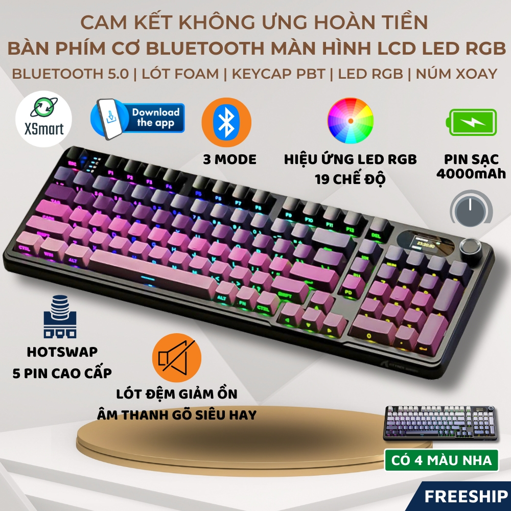 Bàn Phím Cơ Bluetooth Attack Shark X98 PRO MAX Có Màn Hình 3 Mode cho ...