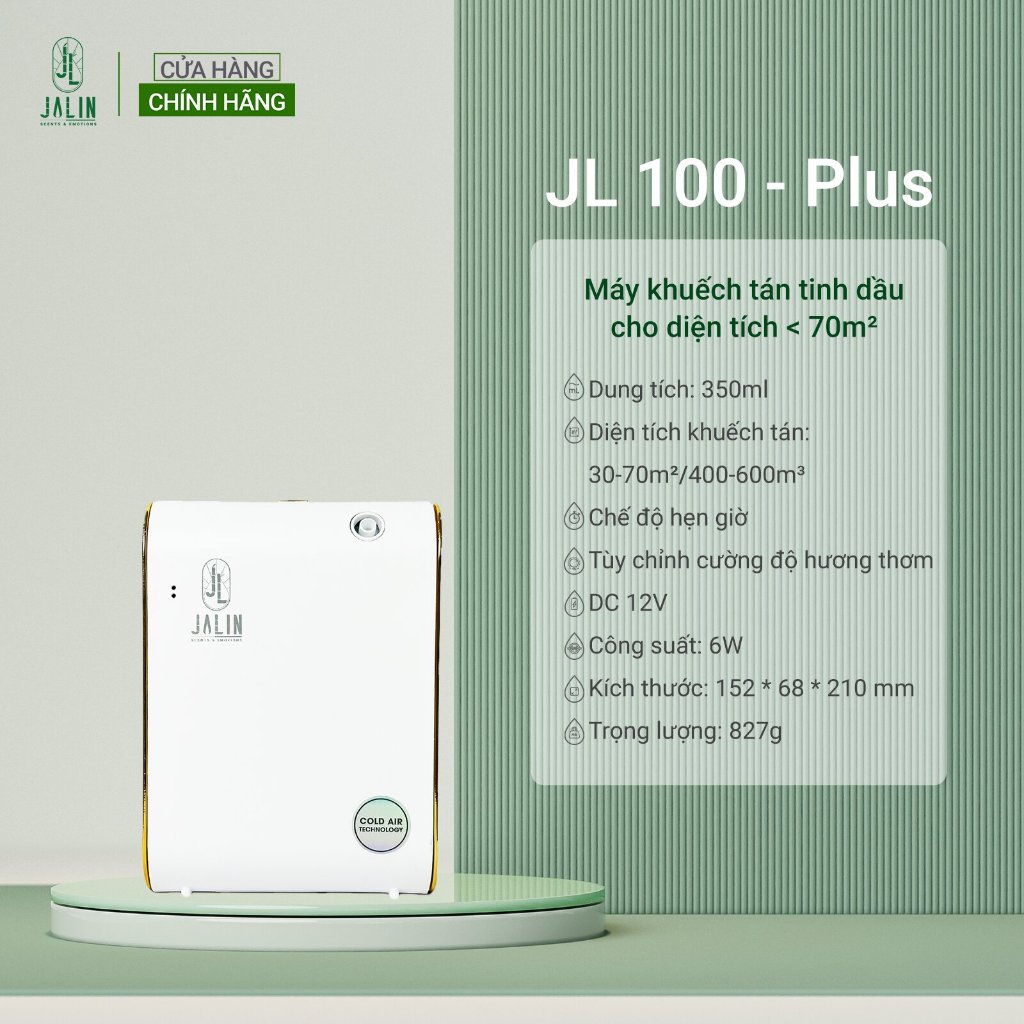 Máy khuếch tán tinh dầu bằng công nghệ nén khí lạnh JL 100 PLUS phù hợp cho không gian 50-70m2 ...