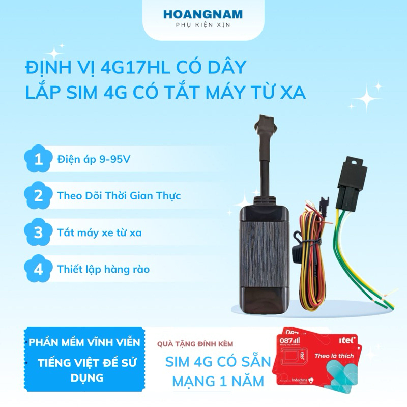 Định Vị GPS 4G17H Tracker - Tắt máy xe từ xa bằng điện thoại, App tiệng ...