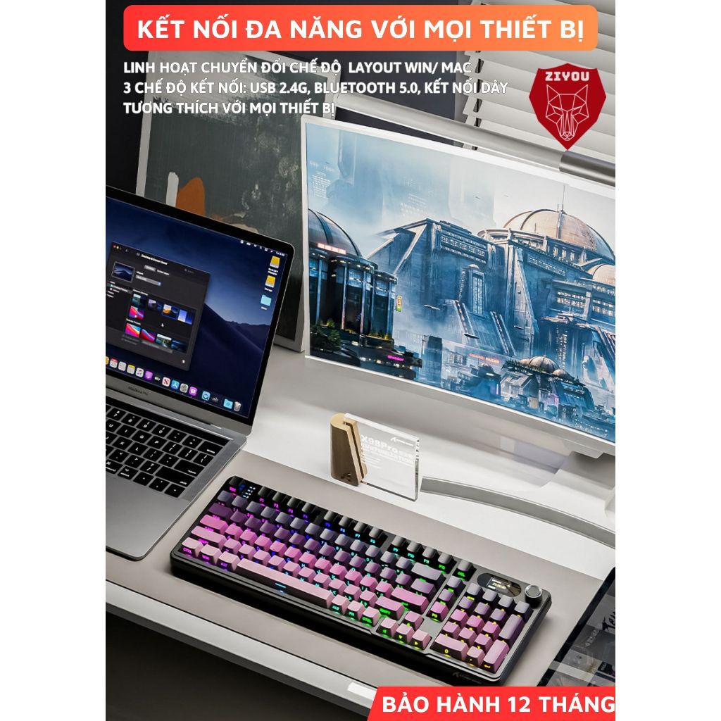 Bàn Phím Cơ Máy Tính Không Dây Ziyou Attack Shark X98 PRO MAX 3 Mode ...