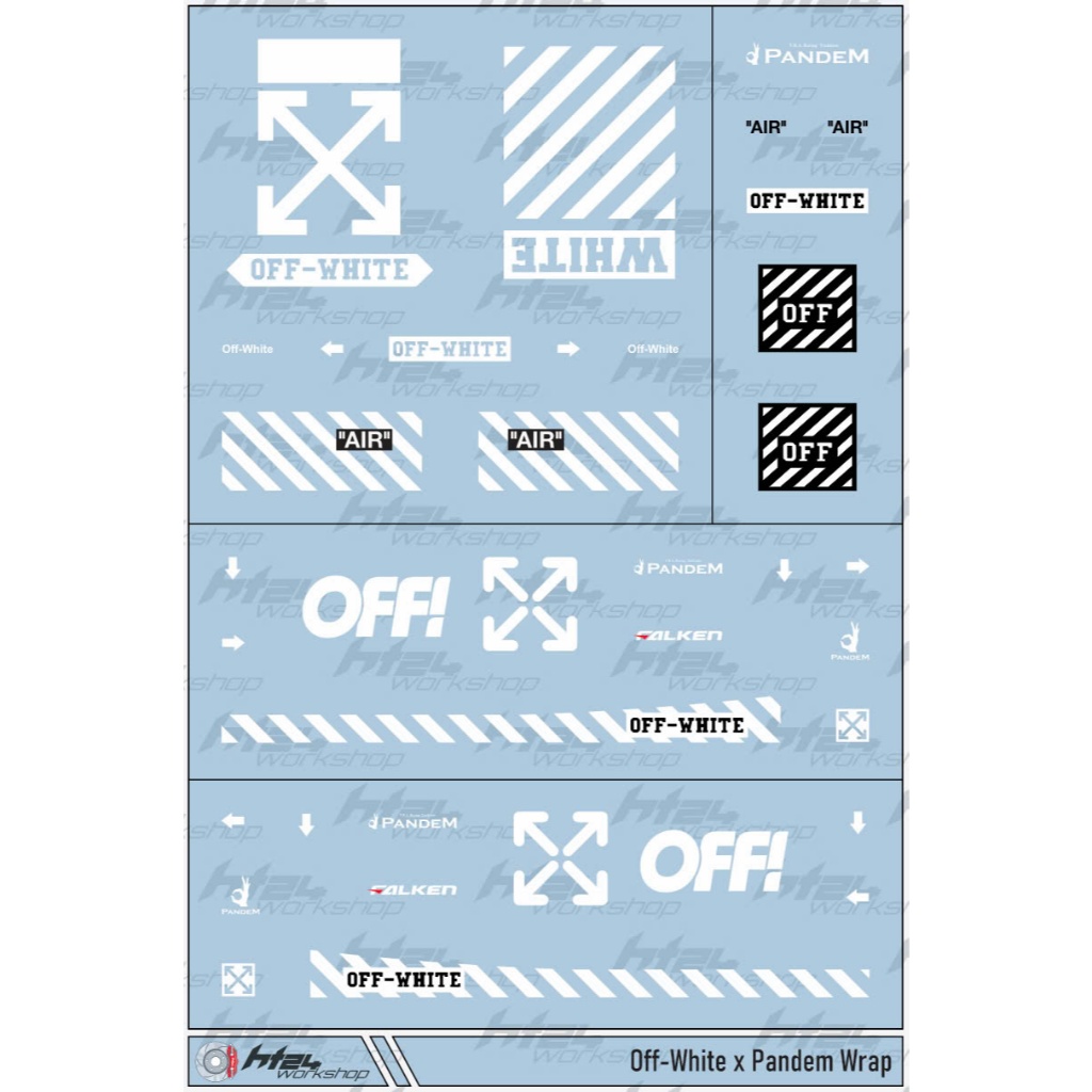 HT24workshop - Decal nước Off-White X Pandem Wrap dành cho xe mô hình 1 ...