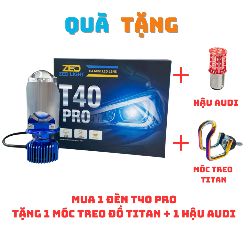 Đèn Pha Bi Cầu T40 PRO ZED LIGHT, 55W Chân H4 Lắp Ô Tô Xe Máy - BH 24 ...