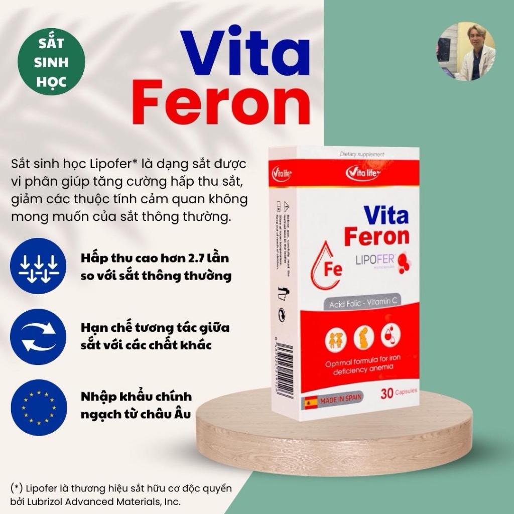 Vita feron - Viên uống bổ sung sắt Lipofer - dùng cho bà bầu - Hộp 30 viên | Shopee Việt Nam