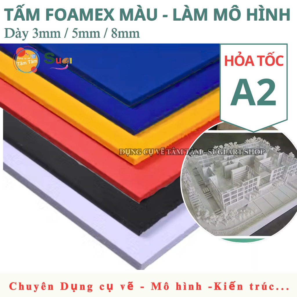 [ HỎA TỐC A2 ] Bìa Mô Hình Foam Trắng và màu A2 ( 40x60cm ) 2mm / 3mm ...